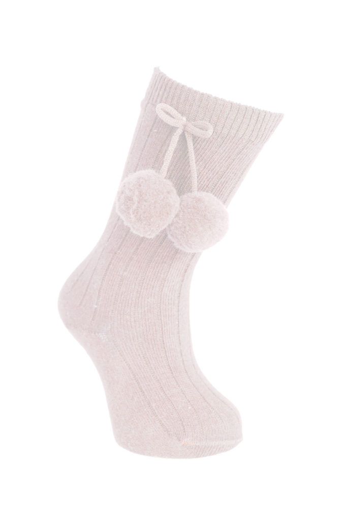 Cotton Knee Socks with Pom-Pom for Girls - Shop Now!