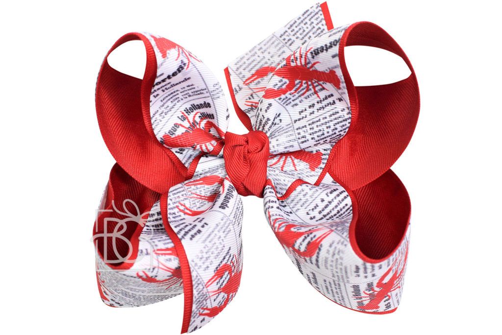 Newspaper and Crawfish Hair Bow - Beyond Creations