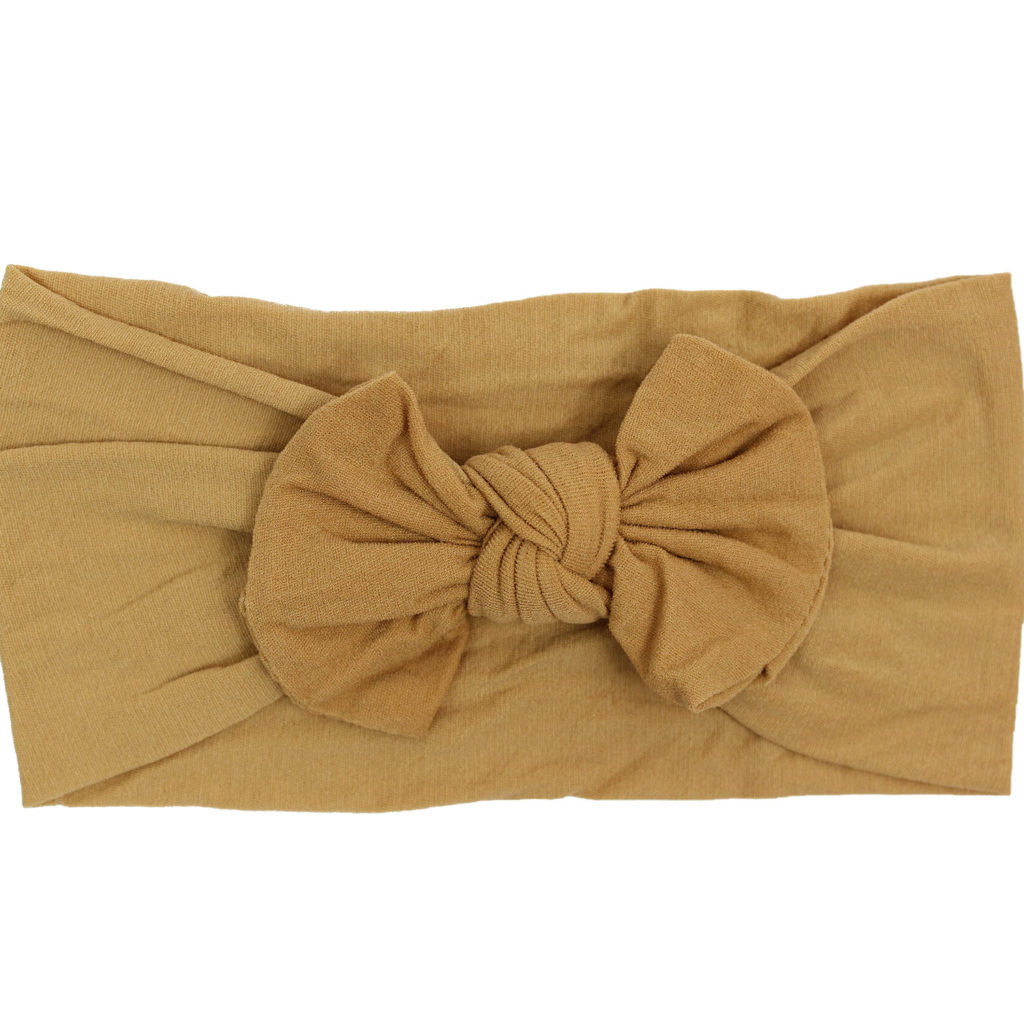 Wide Nylon Headband (Pale Gold) - Hair Bows and Accessories
