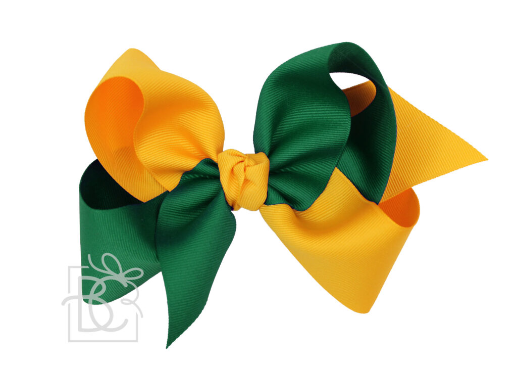 Criss-Crossed School Bow (Forest Green & Yellow Gold) - Beyond ...