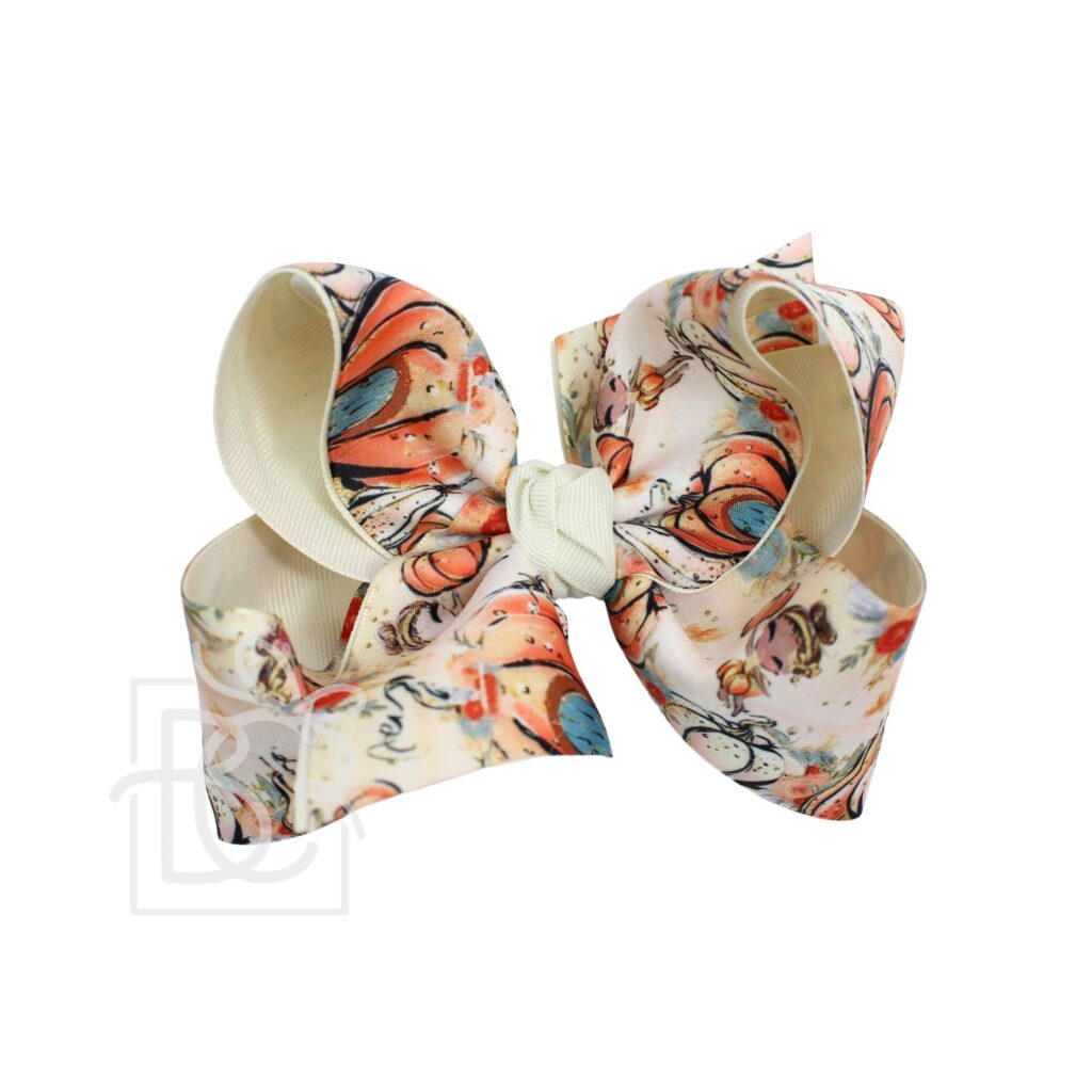 Layered Vintage Fall Print Bow - Hair Bows and Accessories