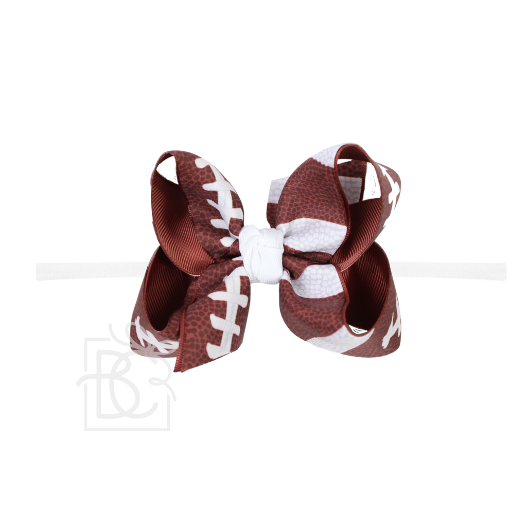 1/4" Pantyhose Headband w/ 4.5" Huge Football Bow