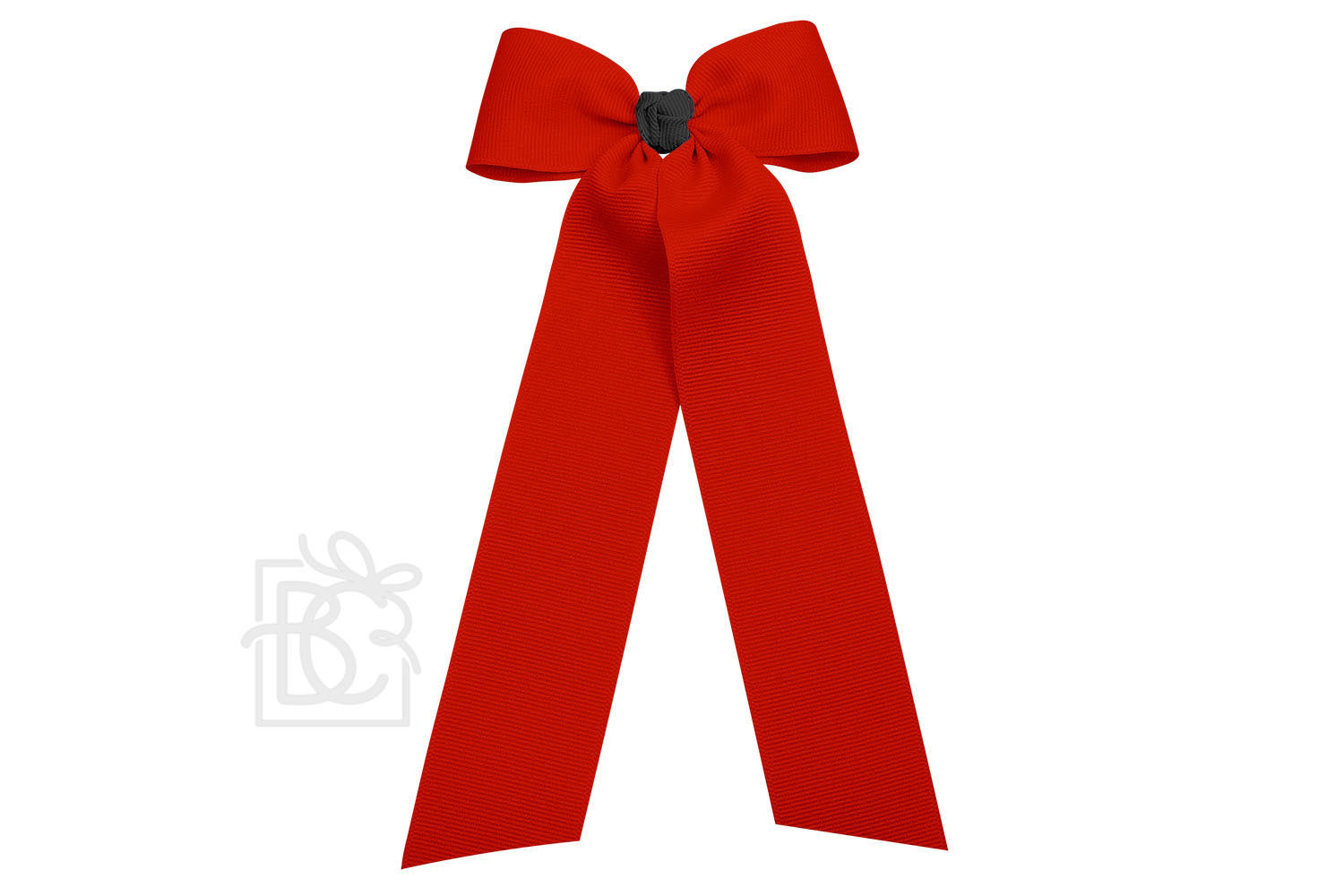 4.5" Two Tone Flat Bow w/ 7" Streamers (Red w/ Black Knot) - Beyond ...