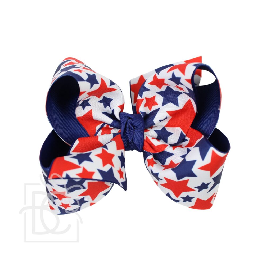 Patriotic Star Print Hair Bow | Beyond Creations