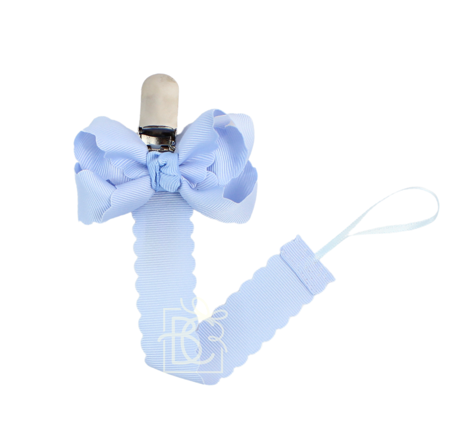 Powder Pink Scalloped Pacifier Clip by Beyond Creation - Shop Now!